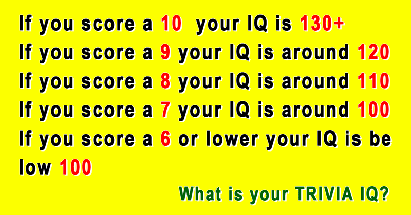 What is your trivia IQ?